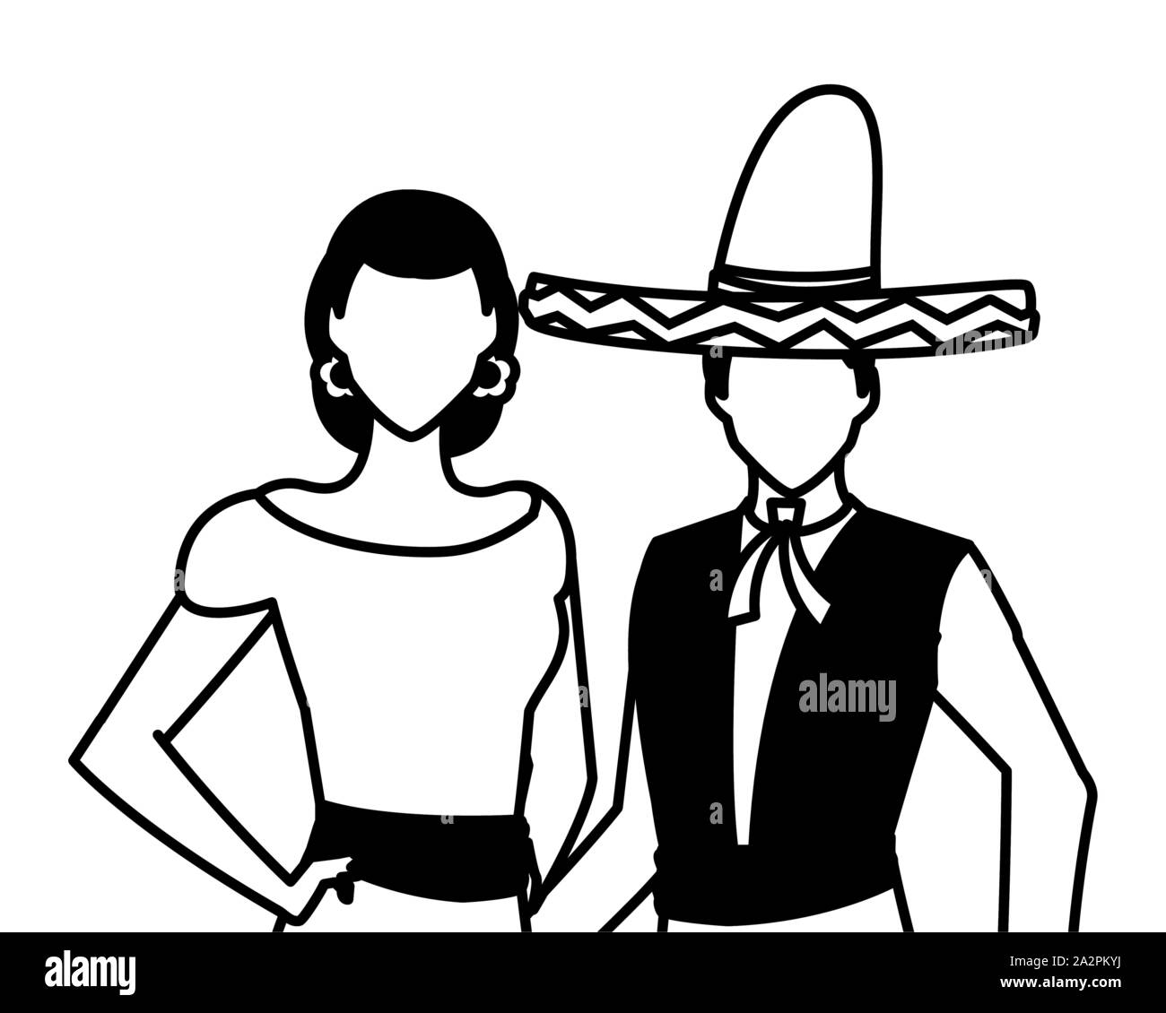Mexican couple design, Mexico culture tourism landmark latin and party ...