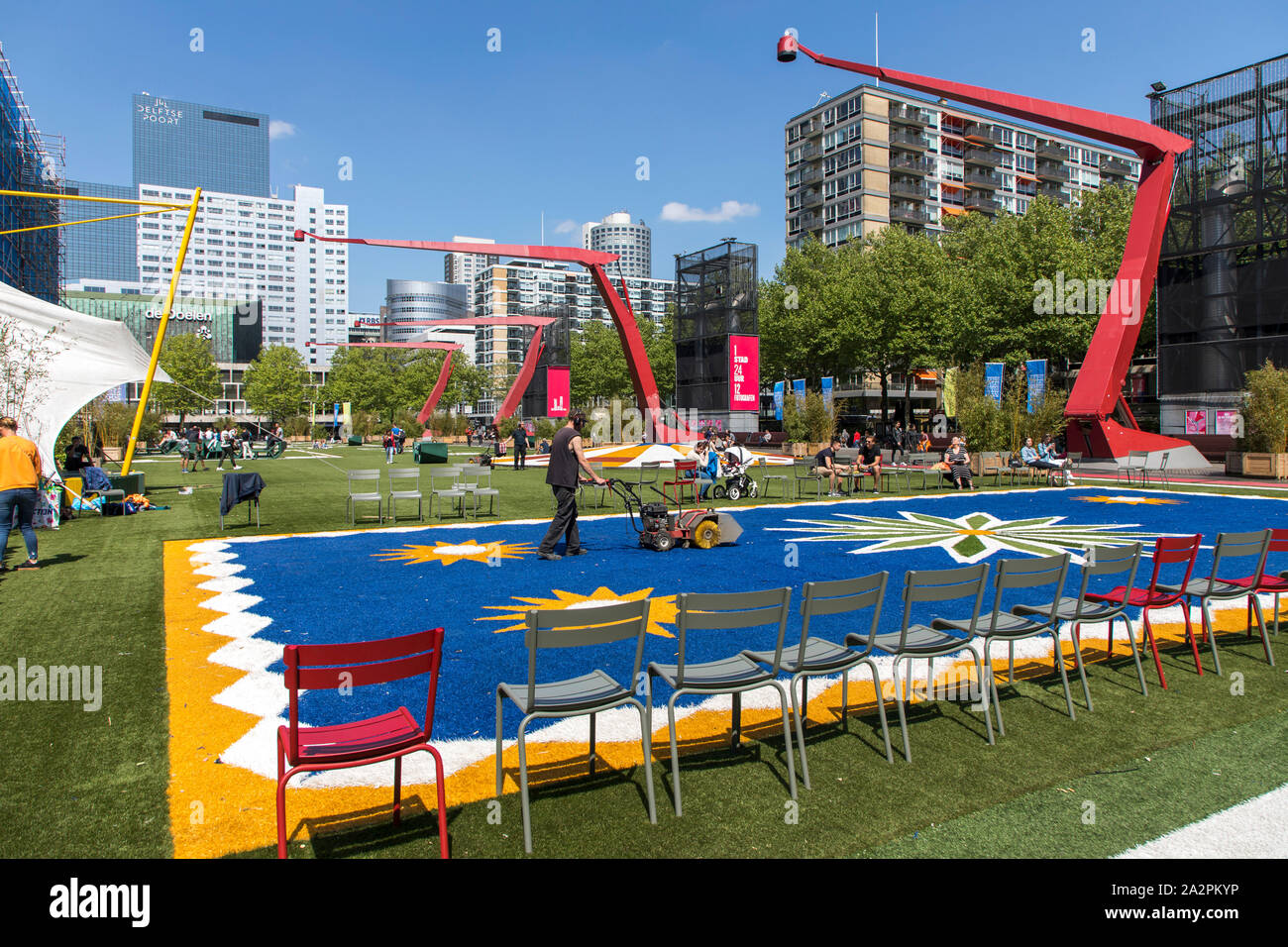 City centre of Rotterdam, Netherlands, Schouwburgplein, central square ...