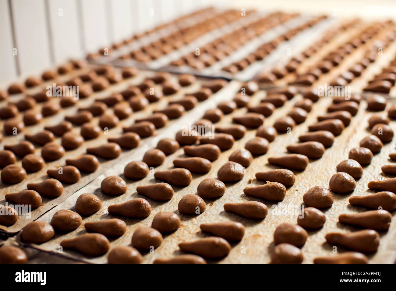 A process of production sweet bakery products at the factory Stock ...