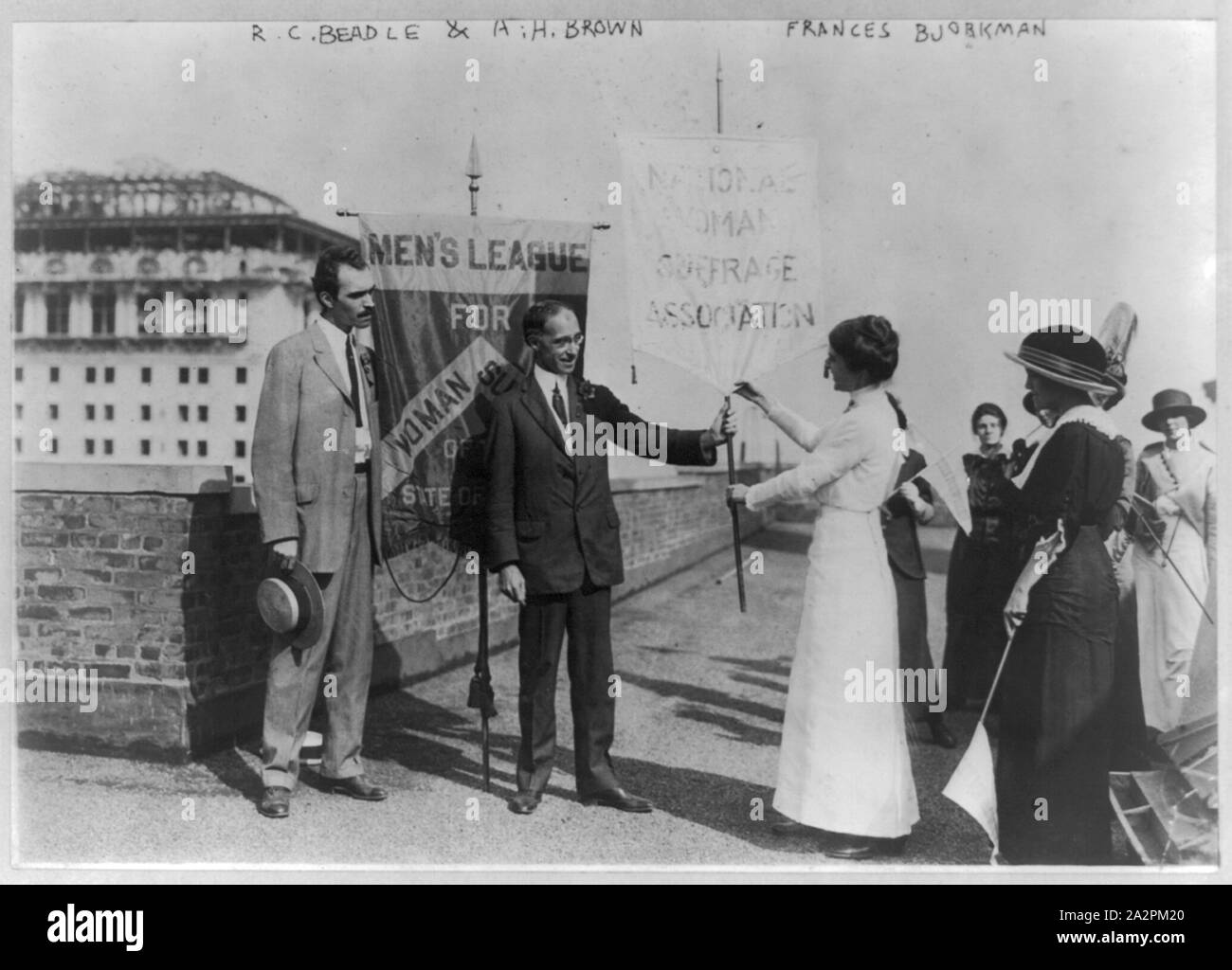R.C. Beadle and A.H. Brown of Men's League for Woman Suffrage of N.Y ...