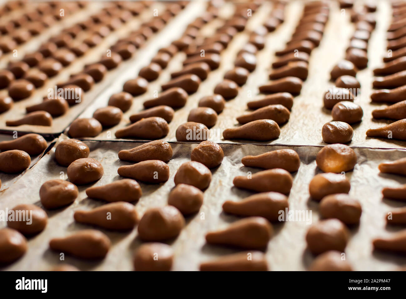 A process of production sweet bakery products at the factory Stock ...