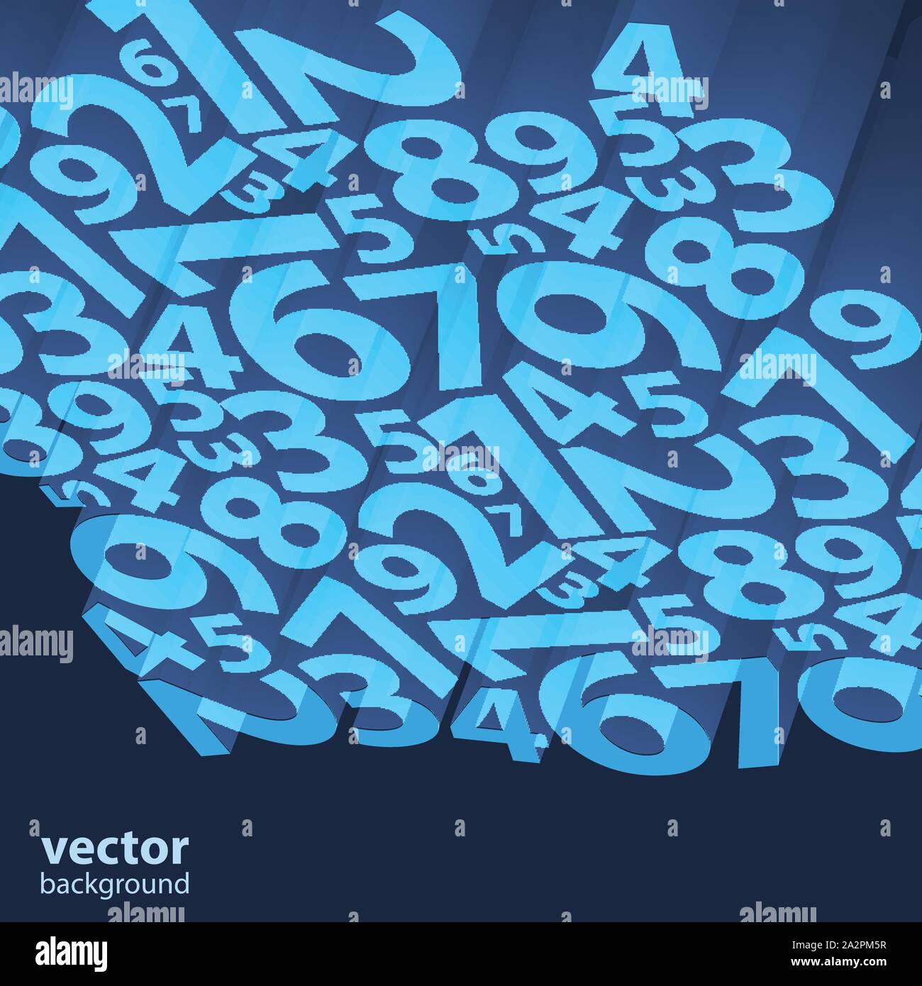 Blue 3D Abstract Vector Background With Numerals Stock Vector Image ...