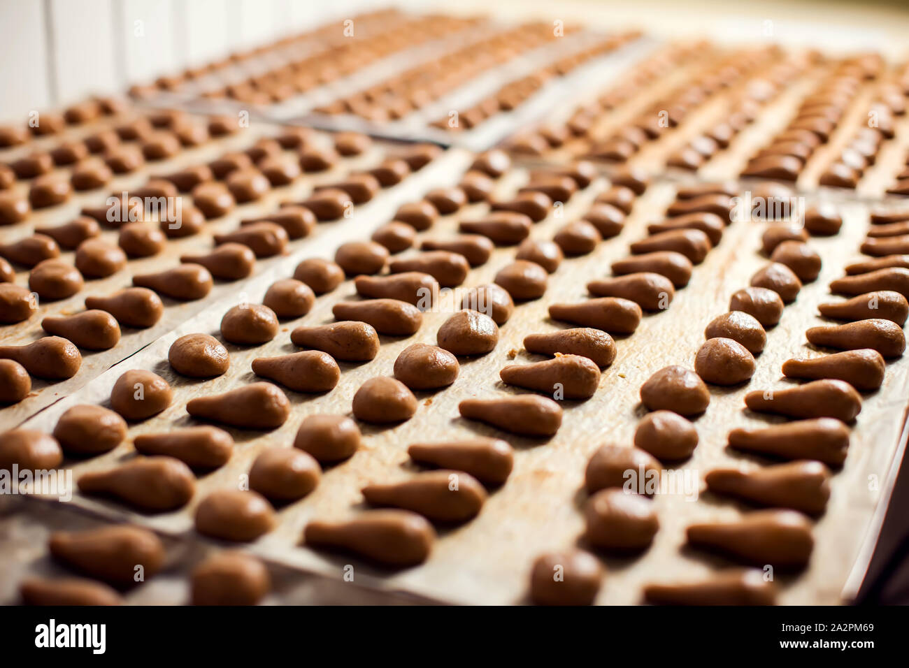 A process of production sweet bakery products at the factory Stock ...