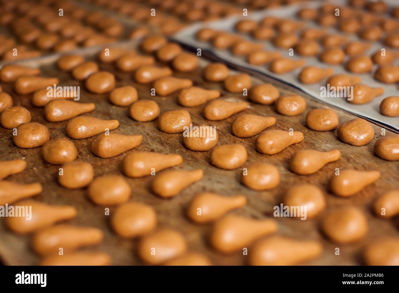 A process of production sweet bakery products at the factory Stock ...