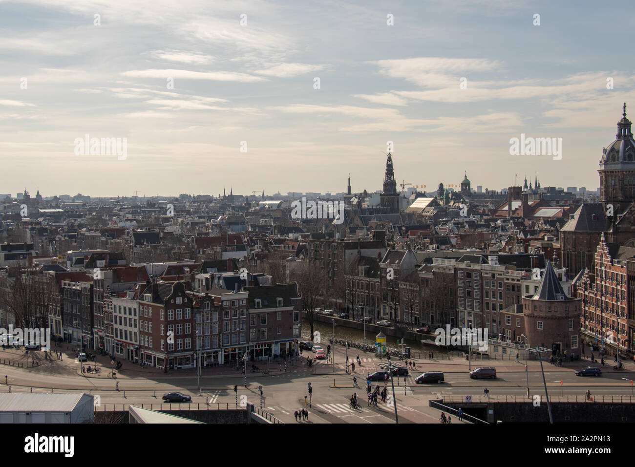Historical center amsterdam netherlands aerial hi-res stock photography ...