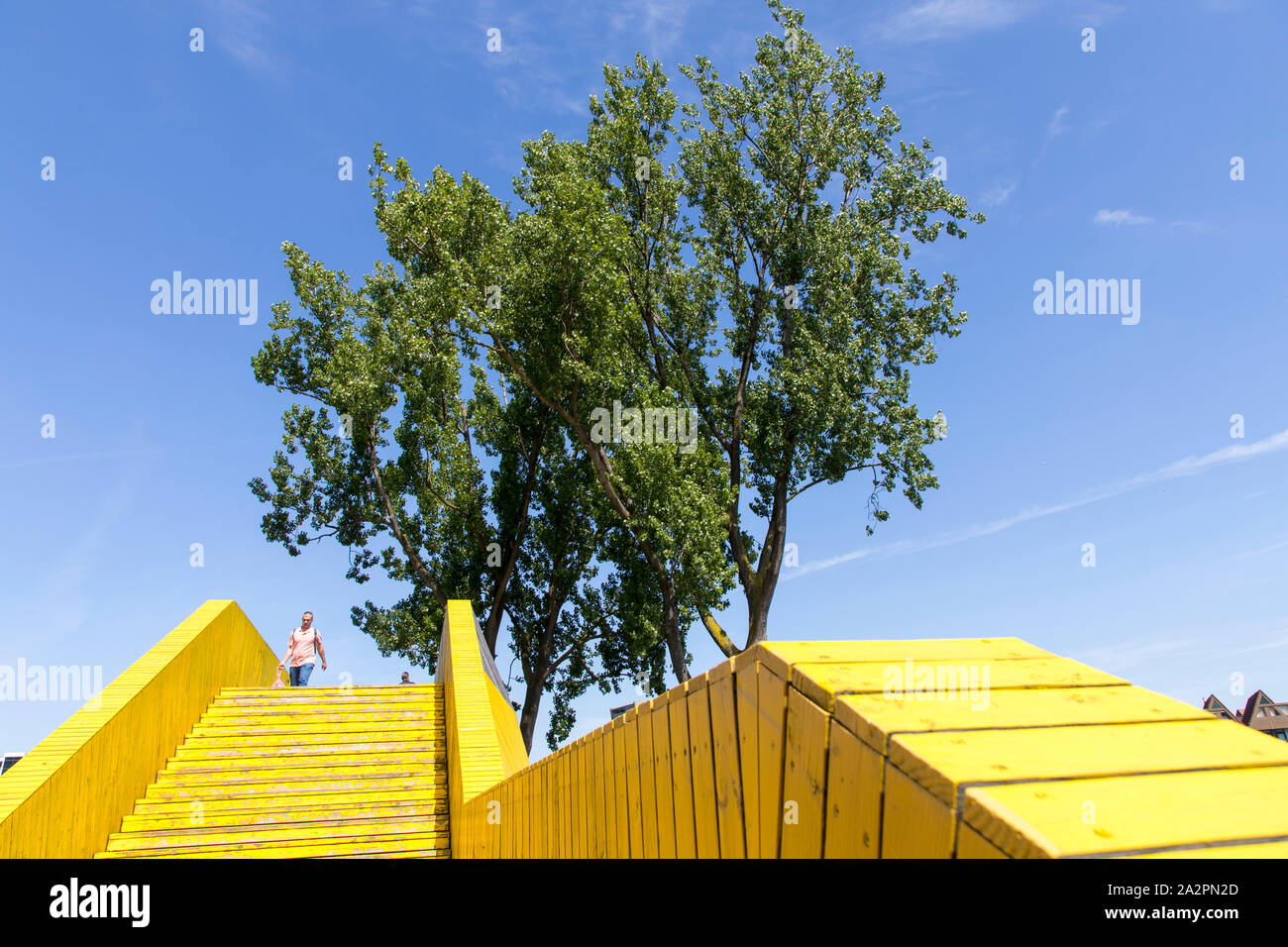 City centre of Rotterdam, Netherlands, Luchtsingel, 400 meter long ...