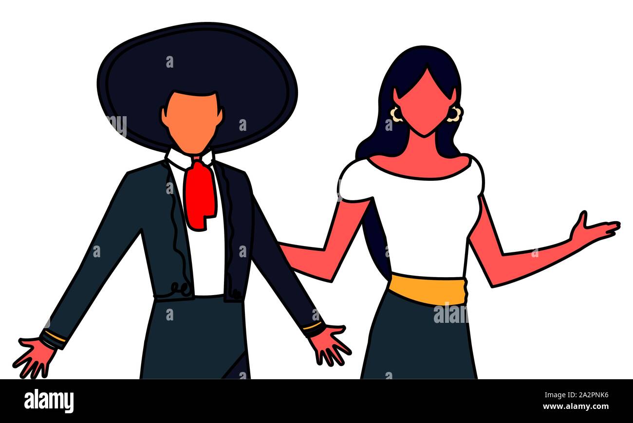 Mexican couple design, Mexico culture tourism landmark latin and party ...