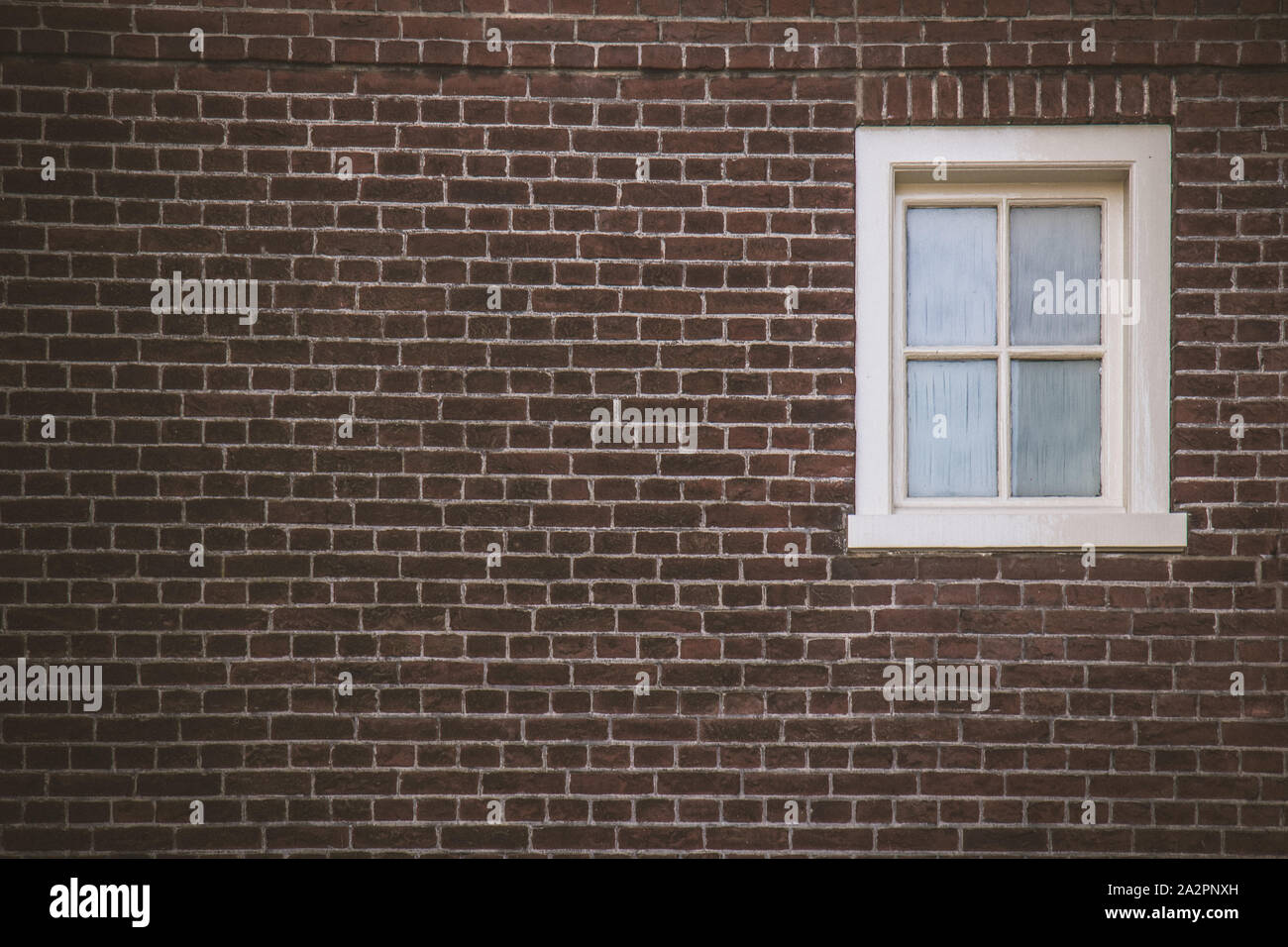 White window on an old red brick wall Stock Photo - Alamy