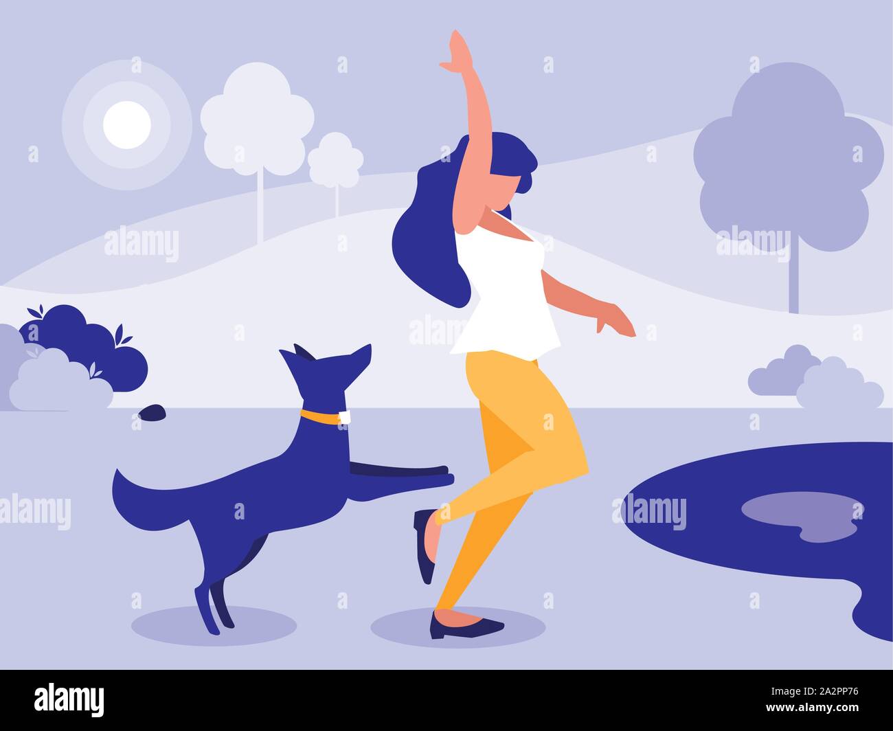 Woman design, Park nature outdoor season spring and summer theme Vector ...