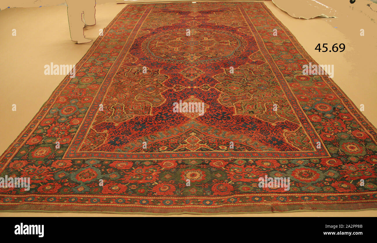 Islamic, Turkish, Medallion Carpet, 17th Century, Wool pile on a wool ...
