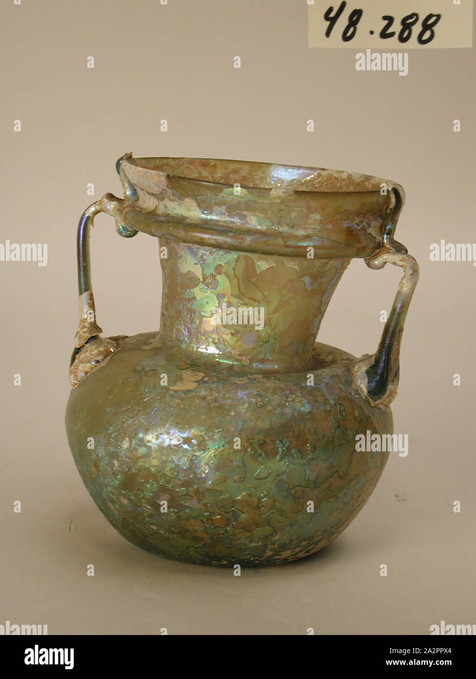 Roman, Jar, 4th Century AD, Glass, H. 4 1/4 (10.7 cm) Diam. 3 7/8 (9.8 ...