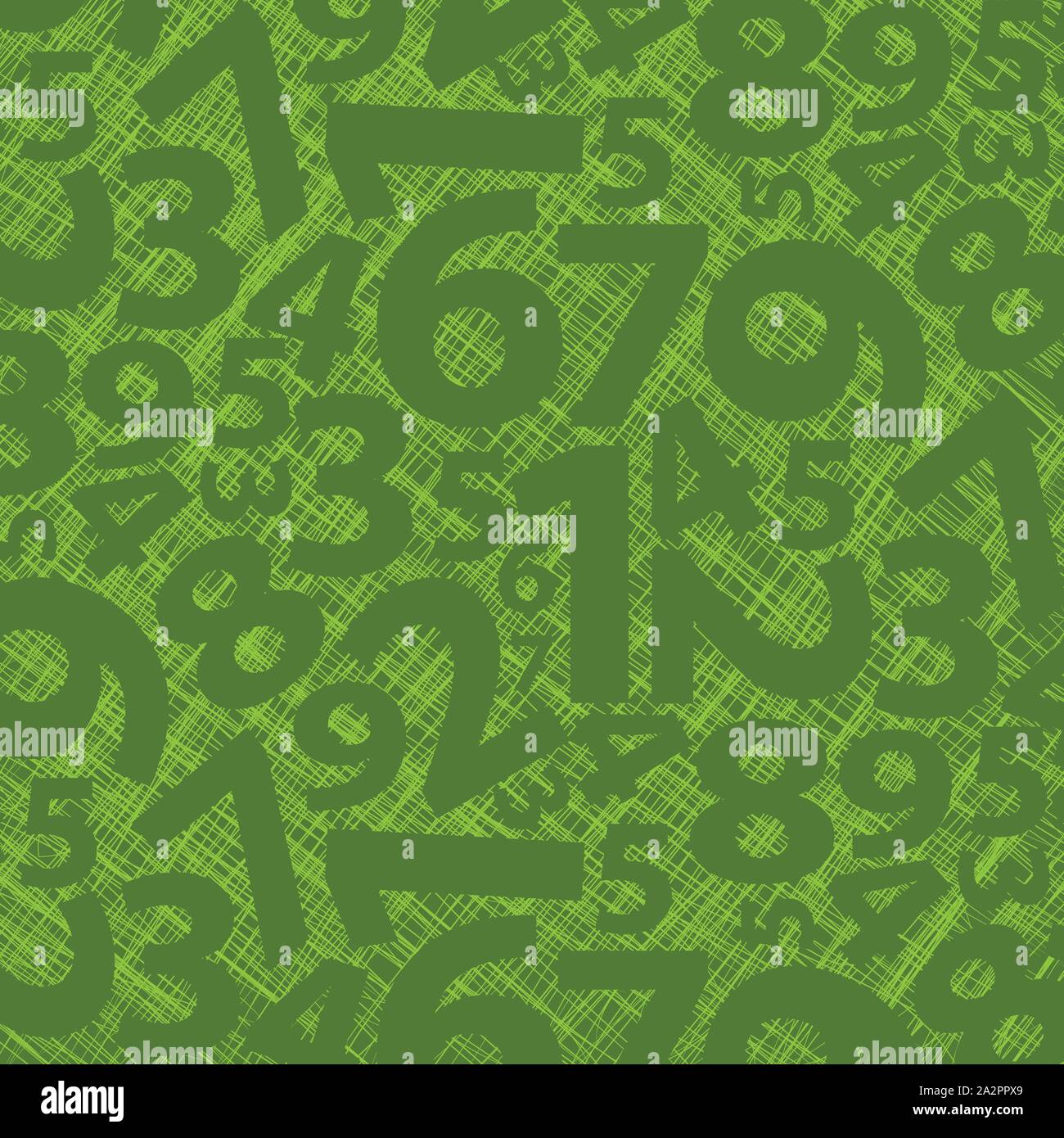Seamless Green Abstract Vector Background With Numerals Stock Vector ...