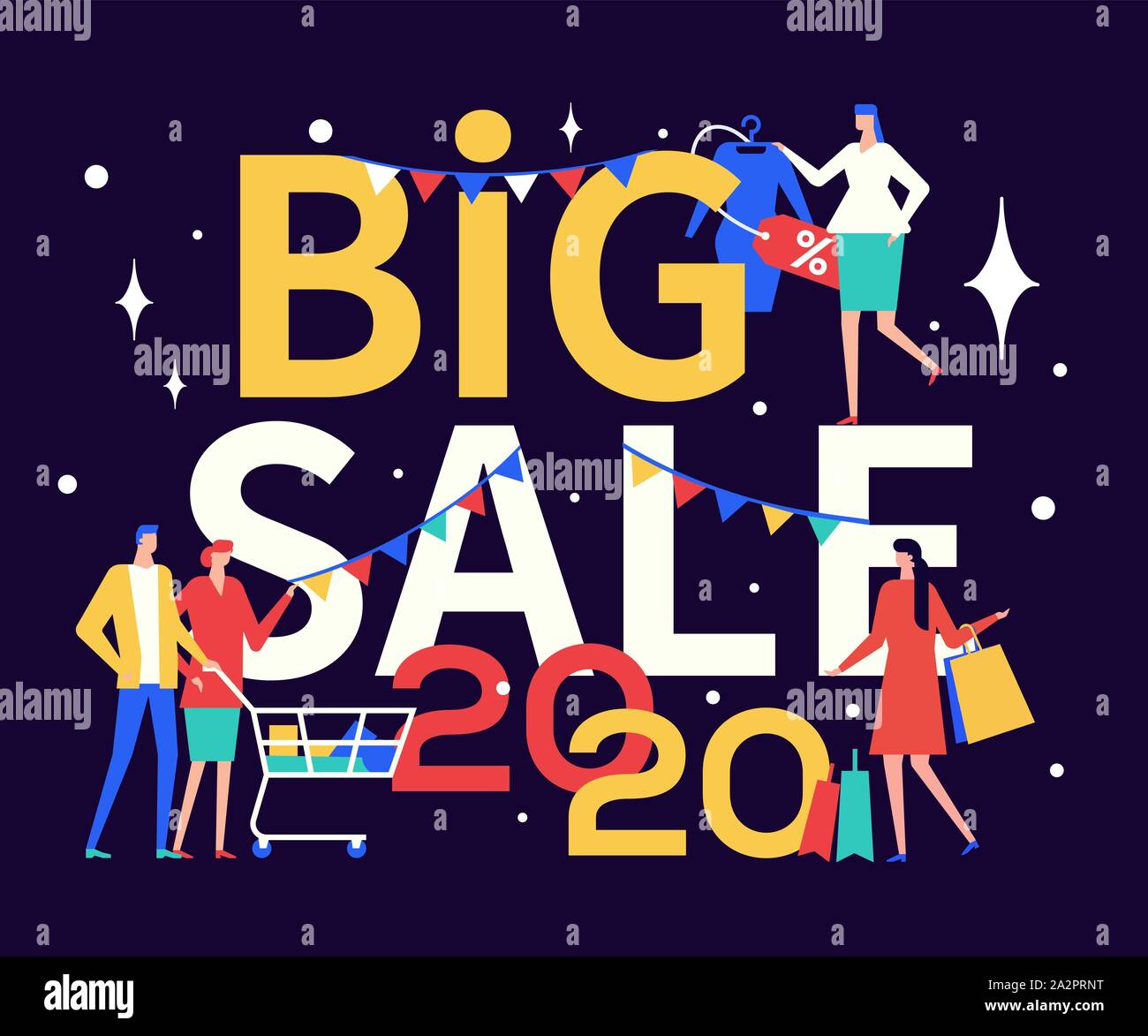 2020 big sale advert vector colorful banner template Stock Vector Image ...