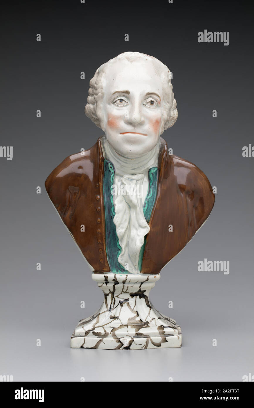 Bust of George Washington, ca. 1790, ceramic, Overall: 10 inches (25.4 ...
