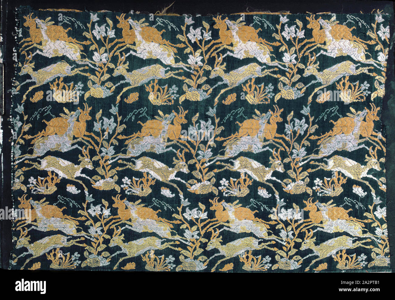 Islamic, Iranian, Textile, 1600s, Silk threads, 13 1/4 x 18 1/2 in ...