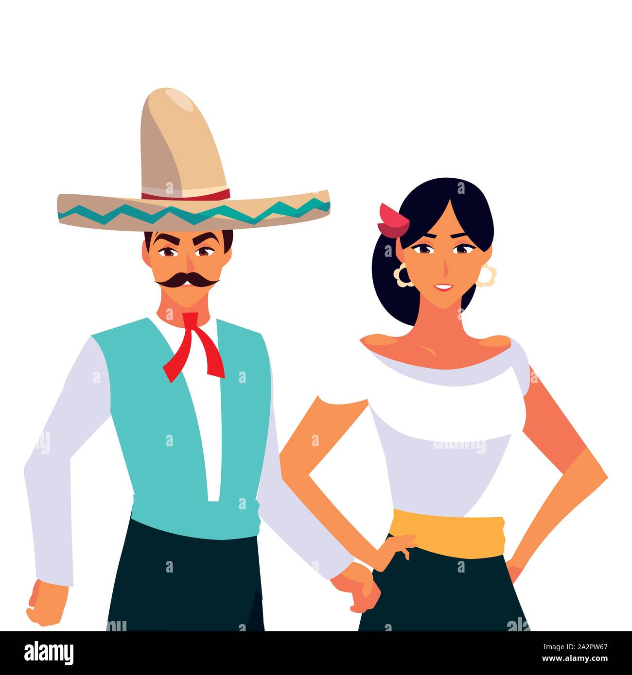 Mexican couple design, Mexico culture tourism landmark latin and party ...