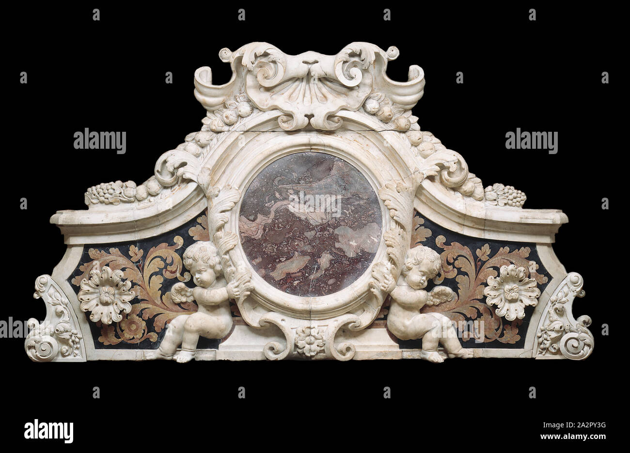 Unknown (Italian), Pediment, ca. between 1700 and 1725, marble, Overall ...