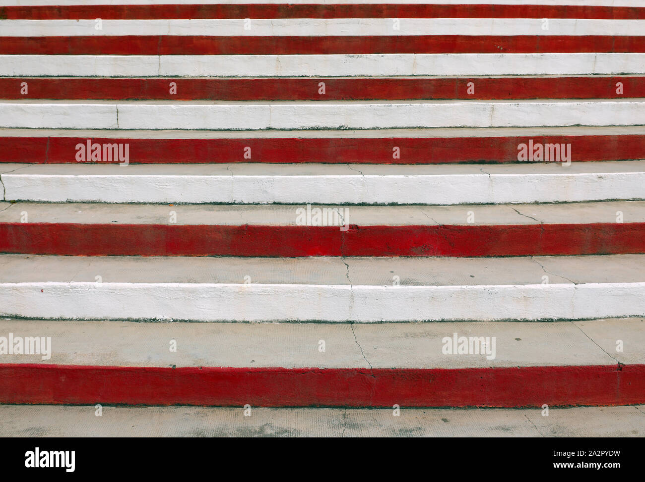 many big steps of Stadium with white and red colors Stock Photo - Alamy