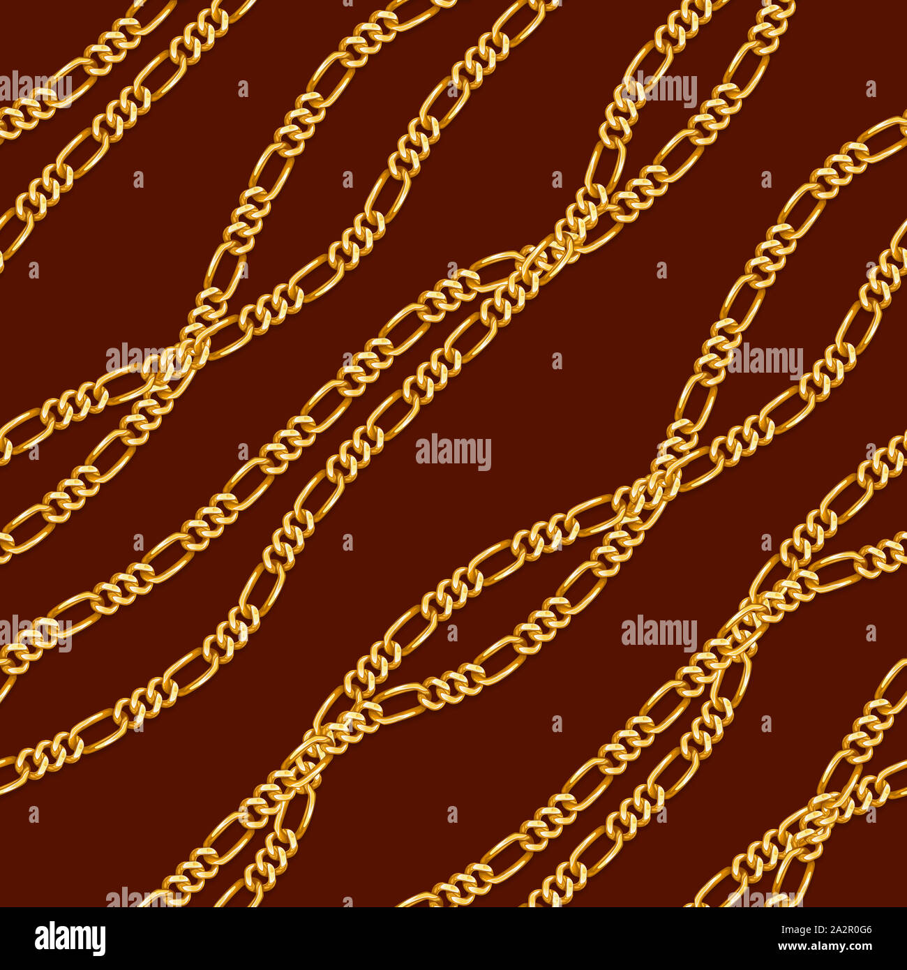 Seamless chains pattern. Repeat design. Curved waves, chains, DNA ...