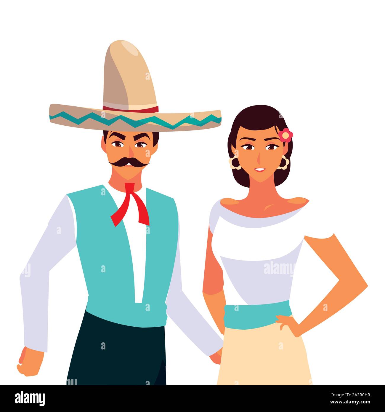 Mexican couple design, Mexico culture tourism landmark latin and party ...