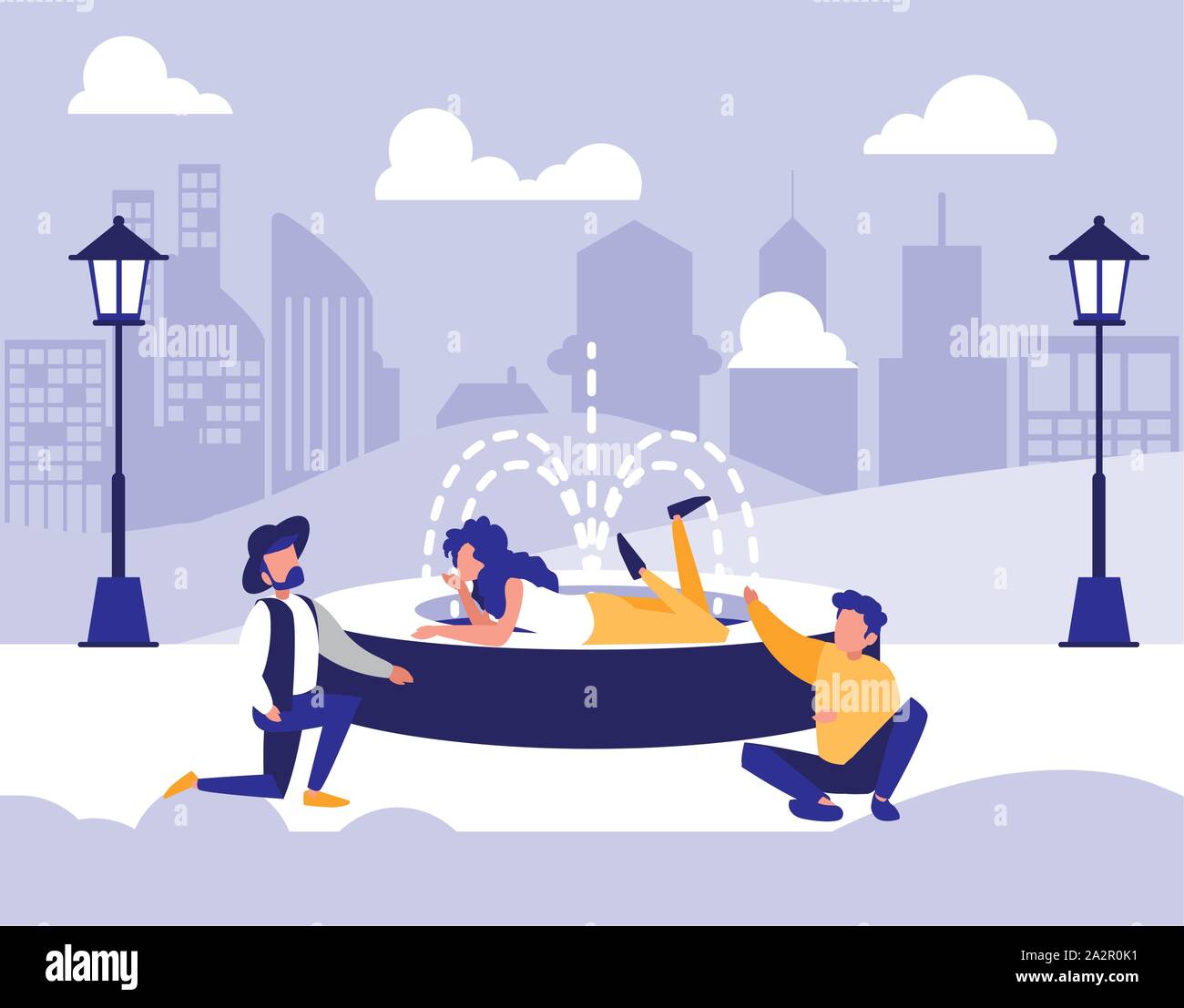 People design, Park nature outdoor season spring and summer theme ...