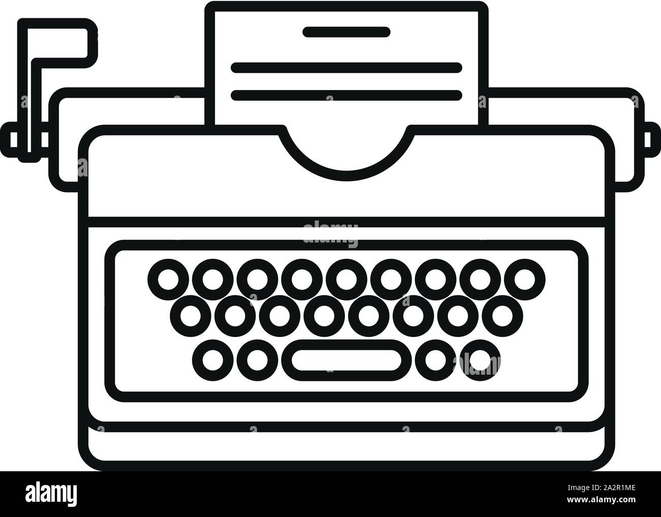 Typewriter icon. Outline typewriter vector icon for web design isolated ...