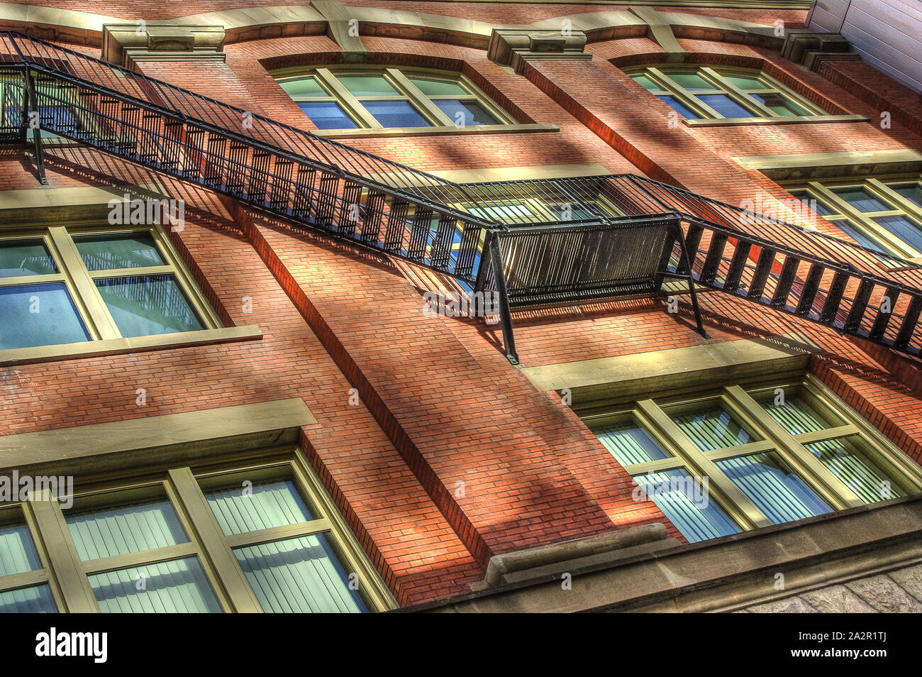 Windows and Fire Escape Stock Photo - Alamy