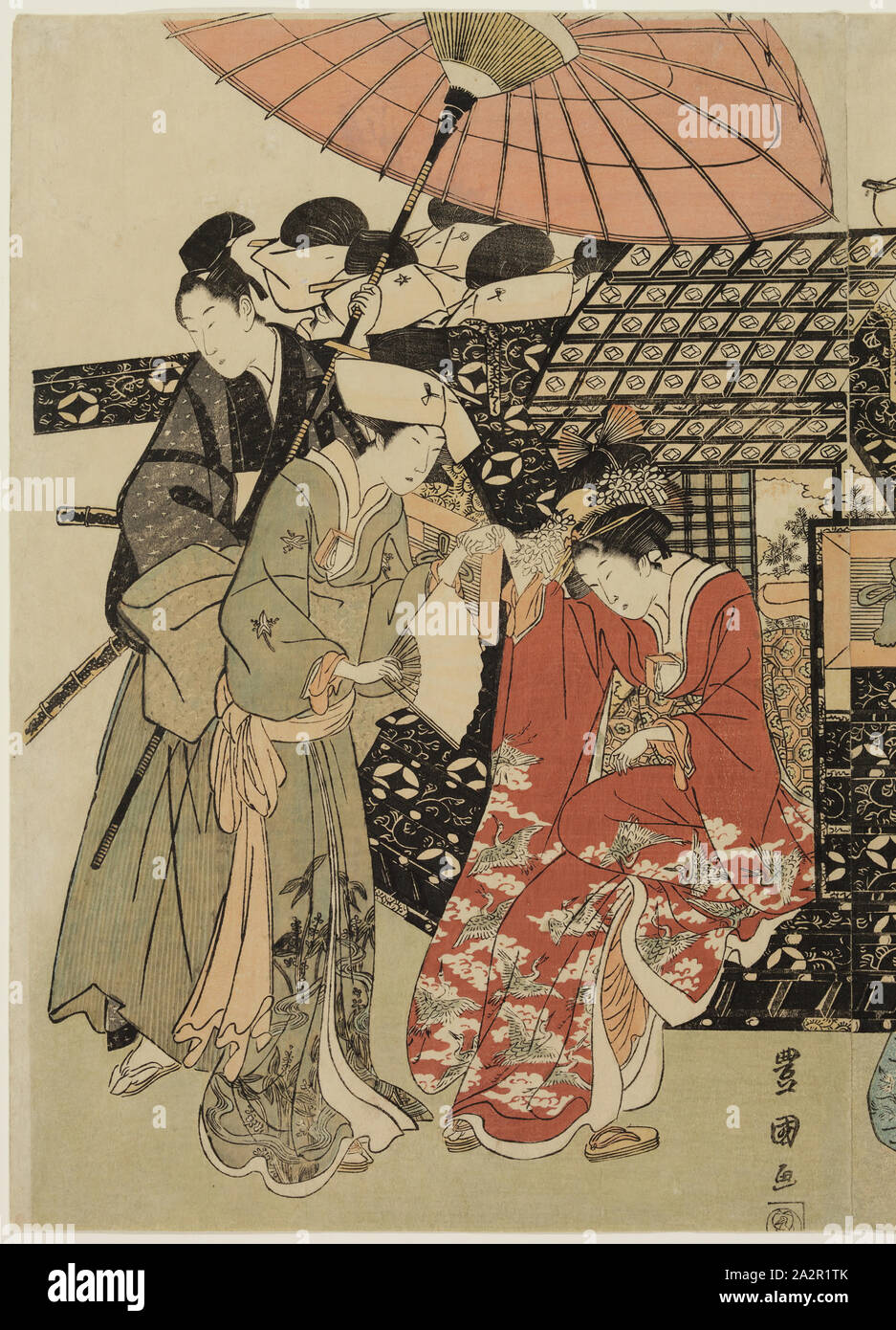 Utagawa Toyokuni I, Japanese, 1769-1825, Princess in Palanquin ...