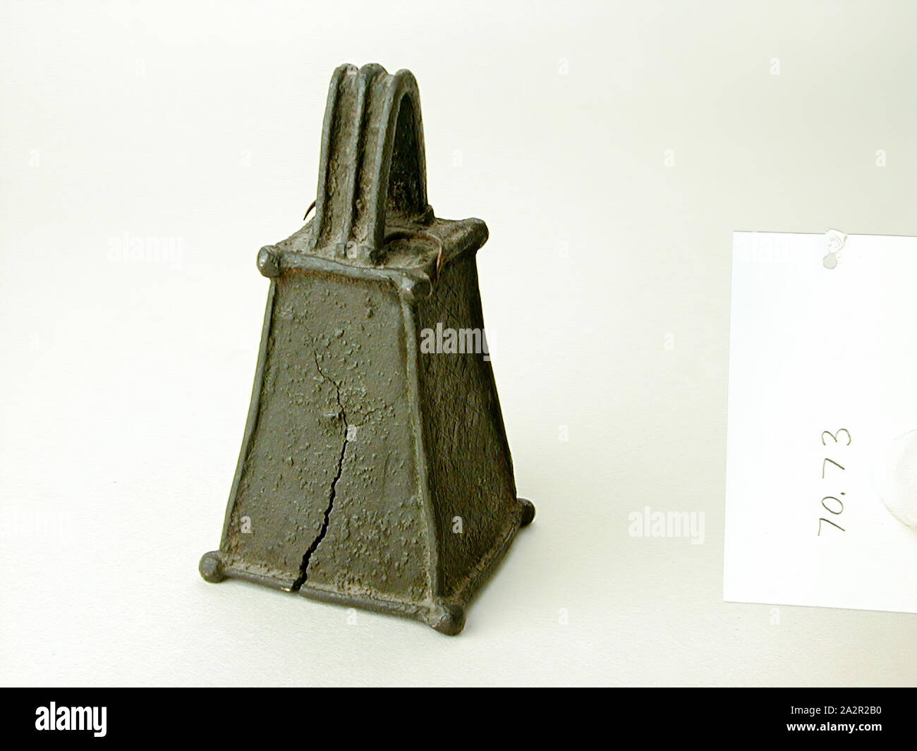 Benin, African, Altar Bell, 16th/17th Century, bronze, 4 1/2 x 2 3/8 x ...