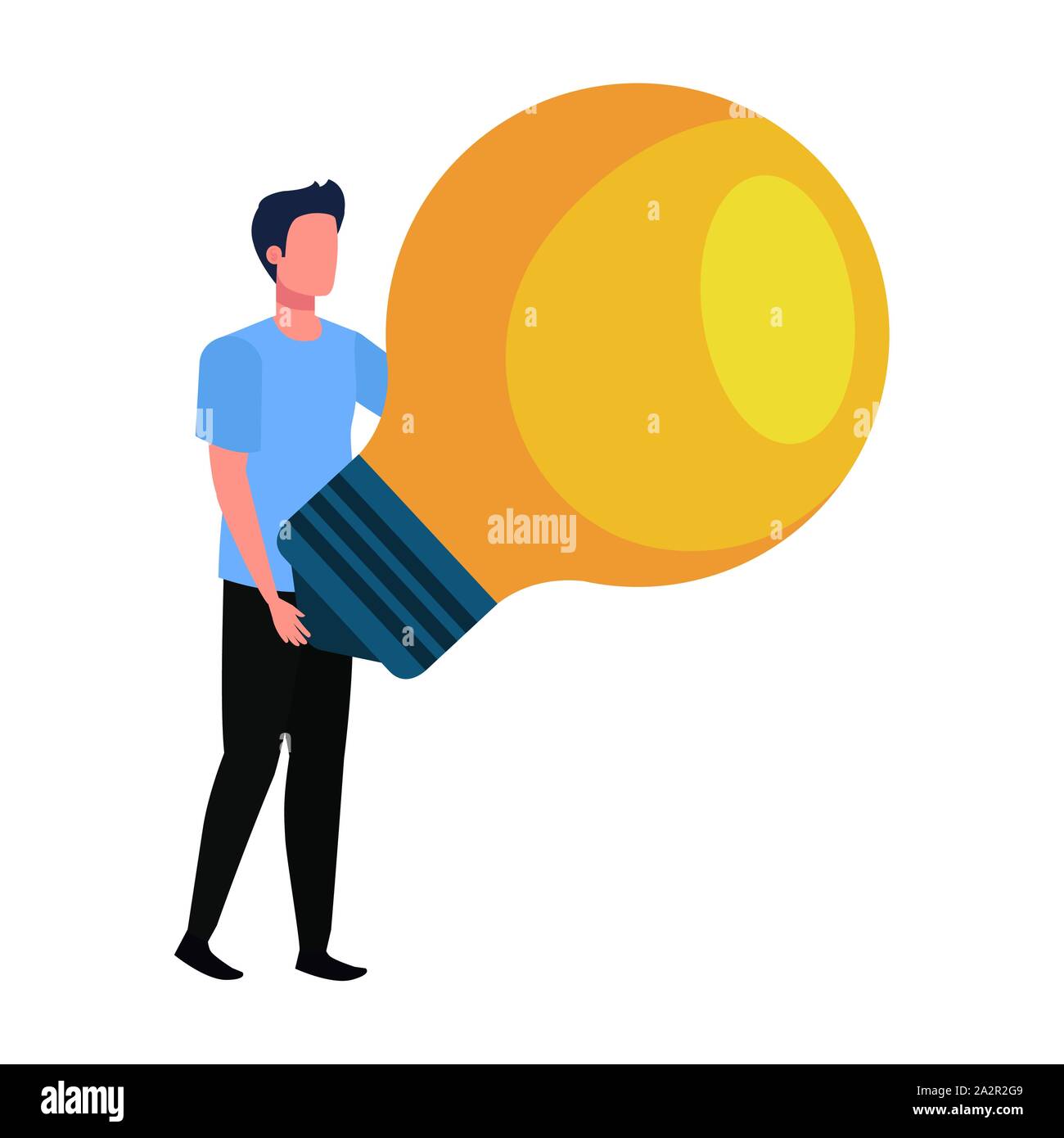 Male avatar with bulb Cut Out Stock Images & Pictures - Alamy