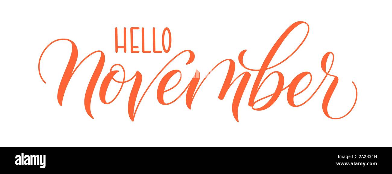 Brush calligraphy Hello November Stock Vector Image & Art - Alamy