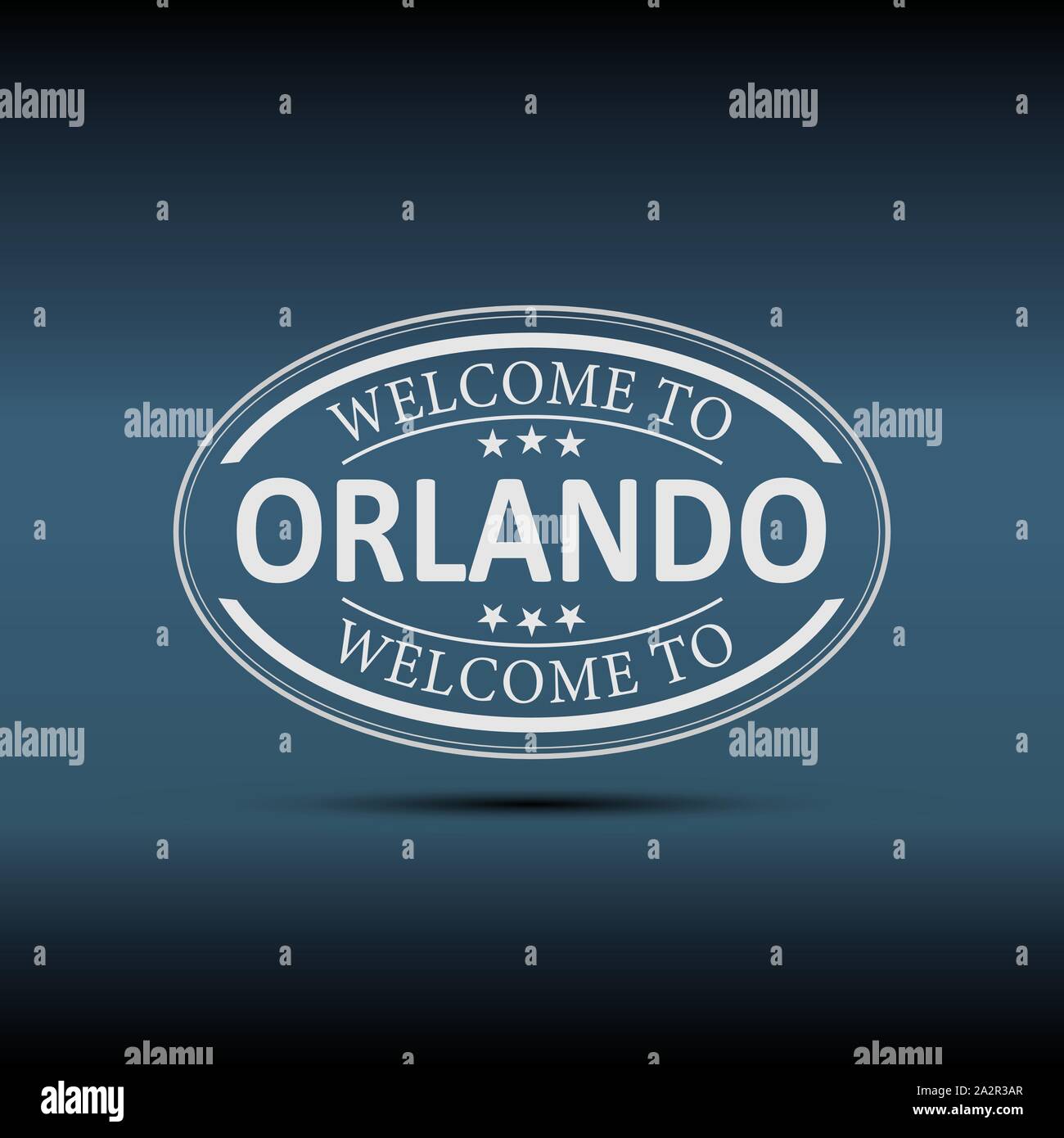 Welcome to Orlando Florida United States oval logo icon illustration on ...