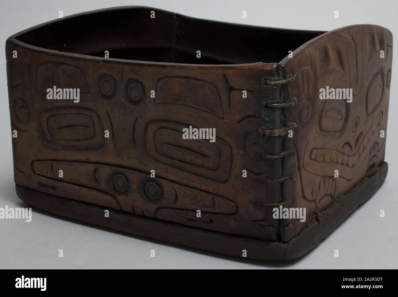 Haida, Native American, Ceremonial Oil Box, late 19th Century, cedar ...