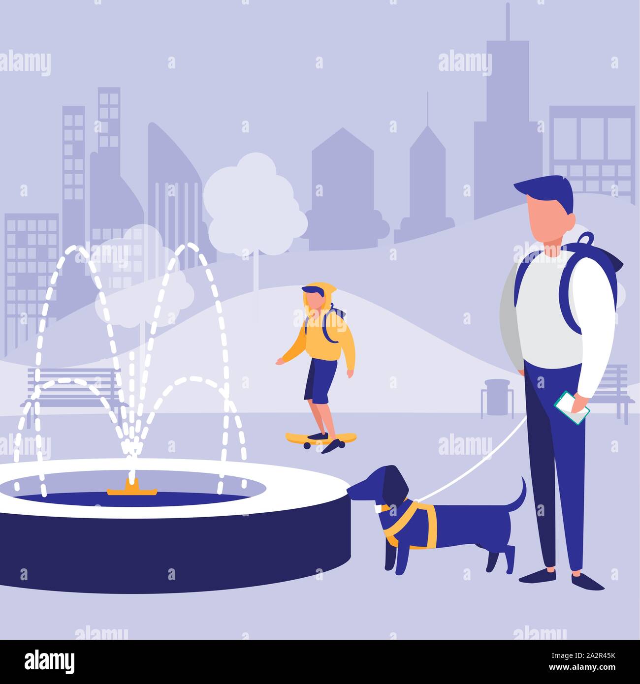 Men design, Park nature outdoor season spring and summer theme Vector ...