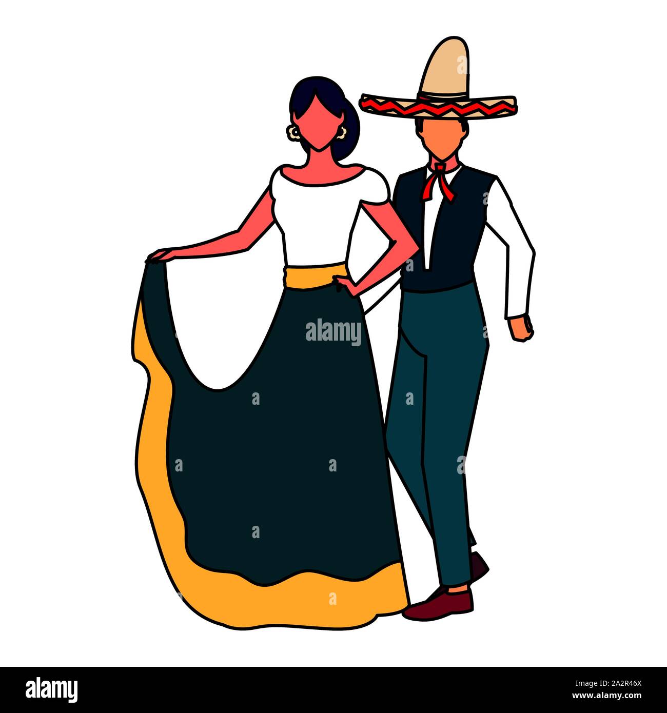 Mexican couple design, Mexico culture tourism landmark latin and party ...
