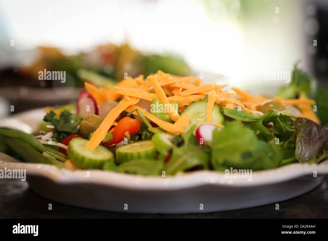Plate containing a healthy salad - healthy eating basic salad Stock ...