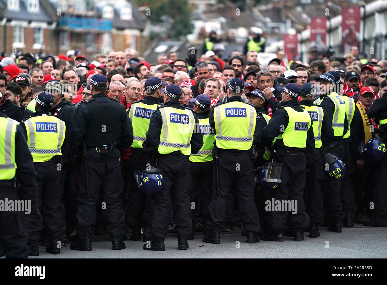 Police presence as fans arrive for the UEFA Europa League Group F match ...