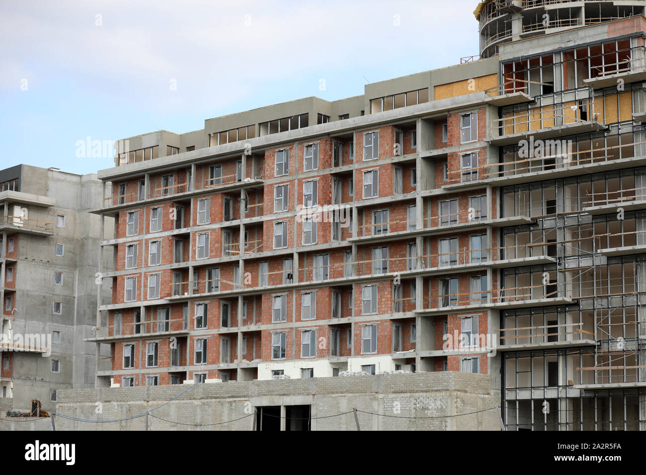 New apartments or flats of concrete being built in Europe Stock Photo ...