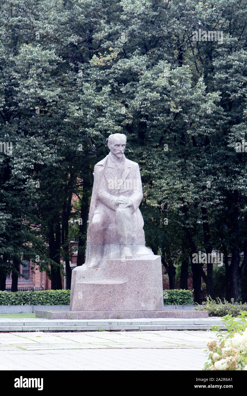 Monument to Latvian poet Janis Rainis in Riga Stock Photo - Alamy