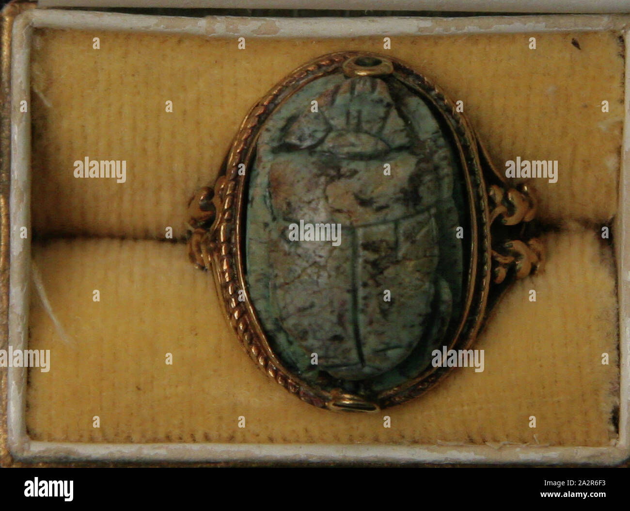 Egyptian, Scarab, c. 1000 BC, Faience mounted in gold, 5/8 x 7/16 in ...