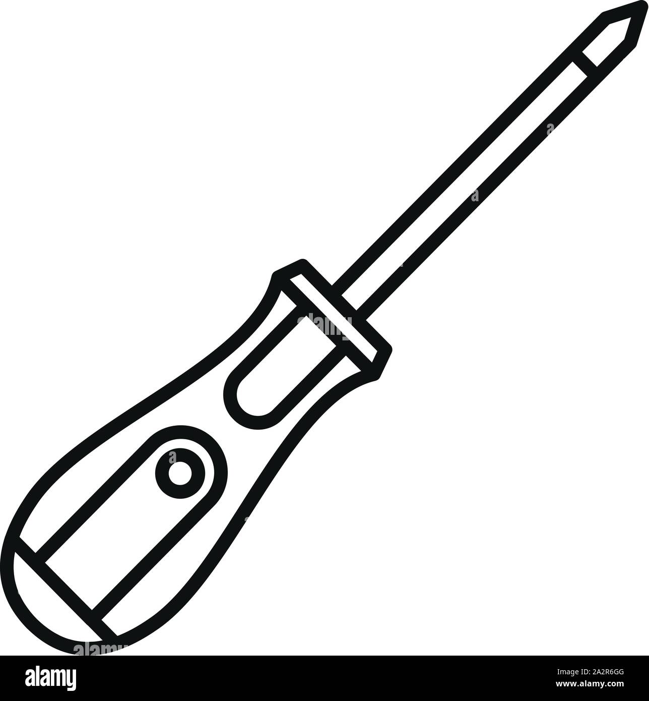Cross screwdriver icon. Outline cross screwdriver vector icon for web ...