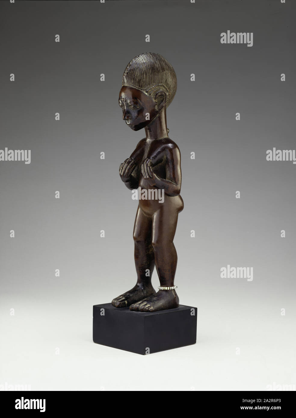 Baule, African, Female Figure, 1850/1950, Wood, 12 1/4 x 3 1/4 x 3 1/4 ...