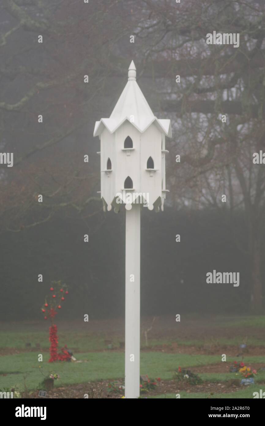White Elegant Wooden Dove House on Exeter Crematorium Memorial Garden ...