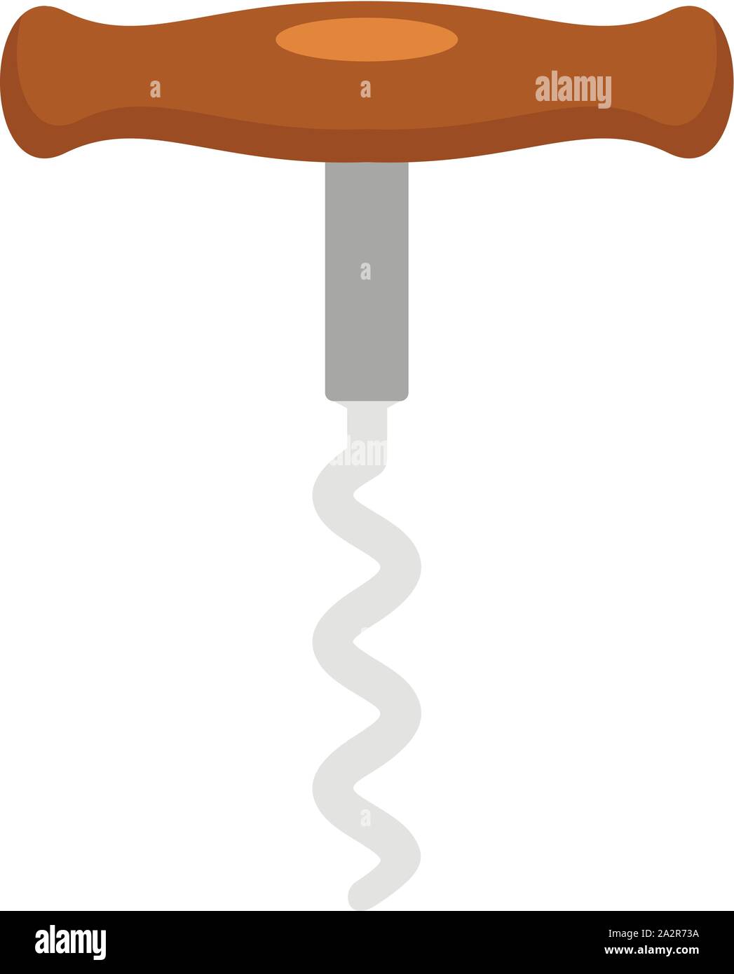 Wood corkscrew icon. Flat illustration of wood corkscrew vector icon ...