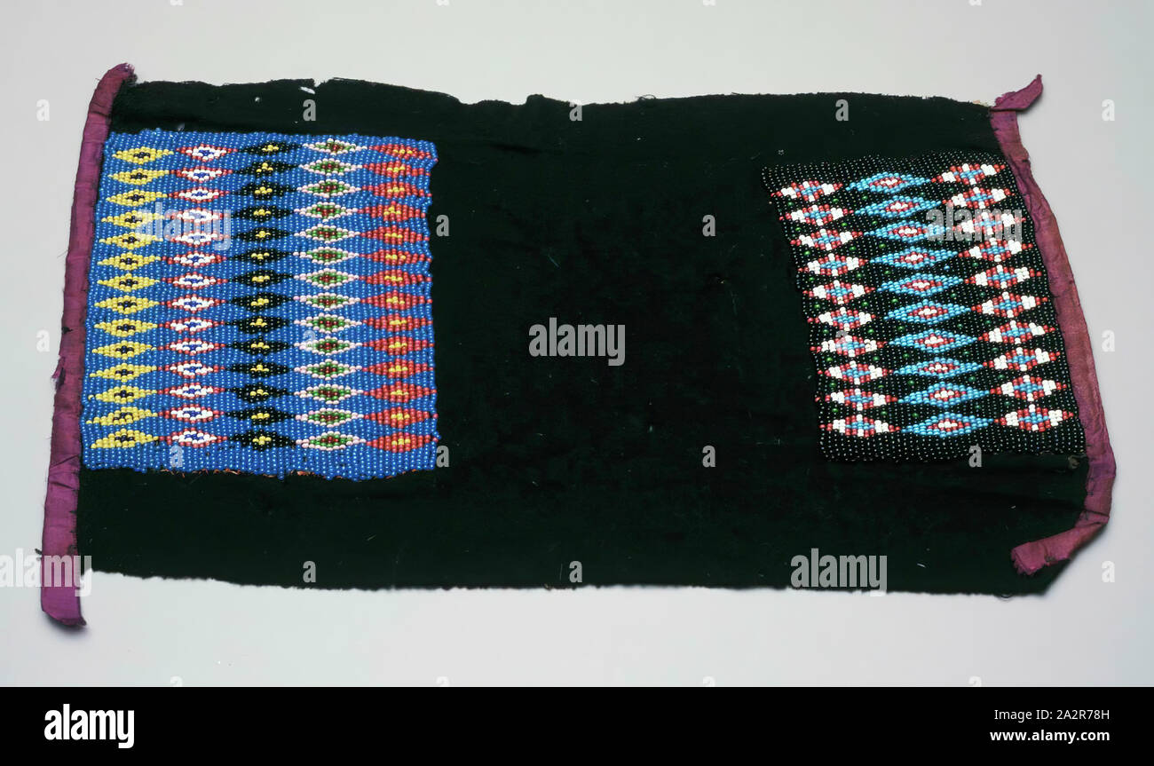 Meskwaki, Native American, Hair Binder, ca. 1890, wool, silk and beads ...