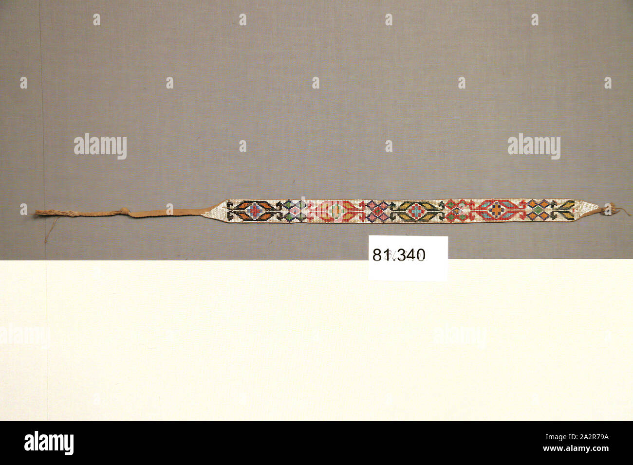 Winnebago, Native American, Hair Binder Tie, ca. 1890, Beads, Overall ...