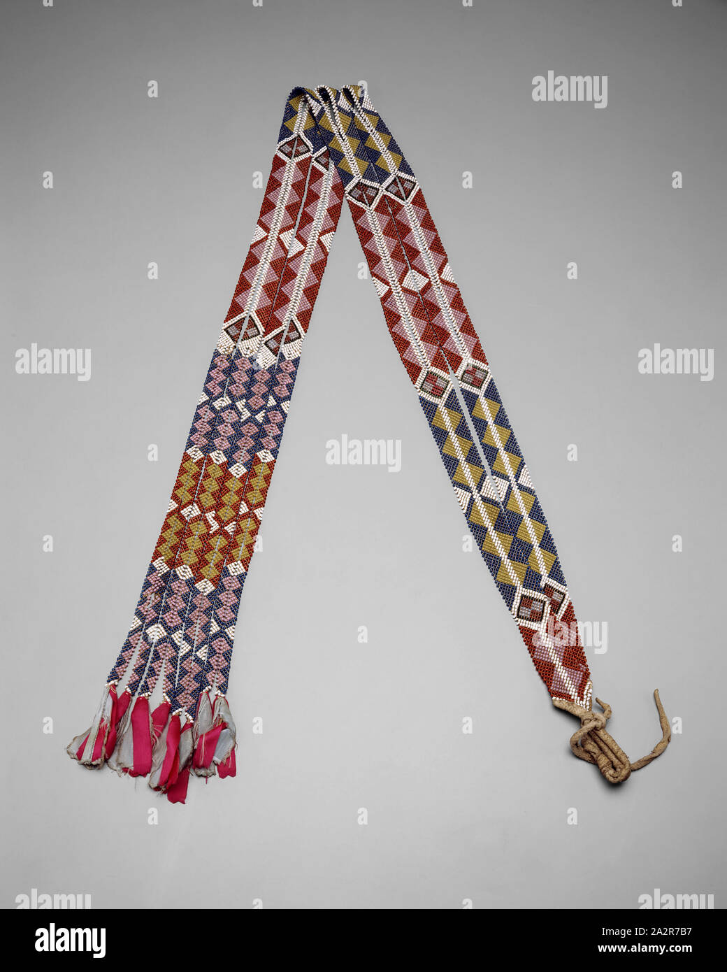 Winnebago, Native American, Hair Binder Pendant, ca. 1885, leather and ...