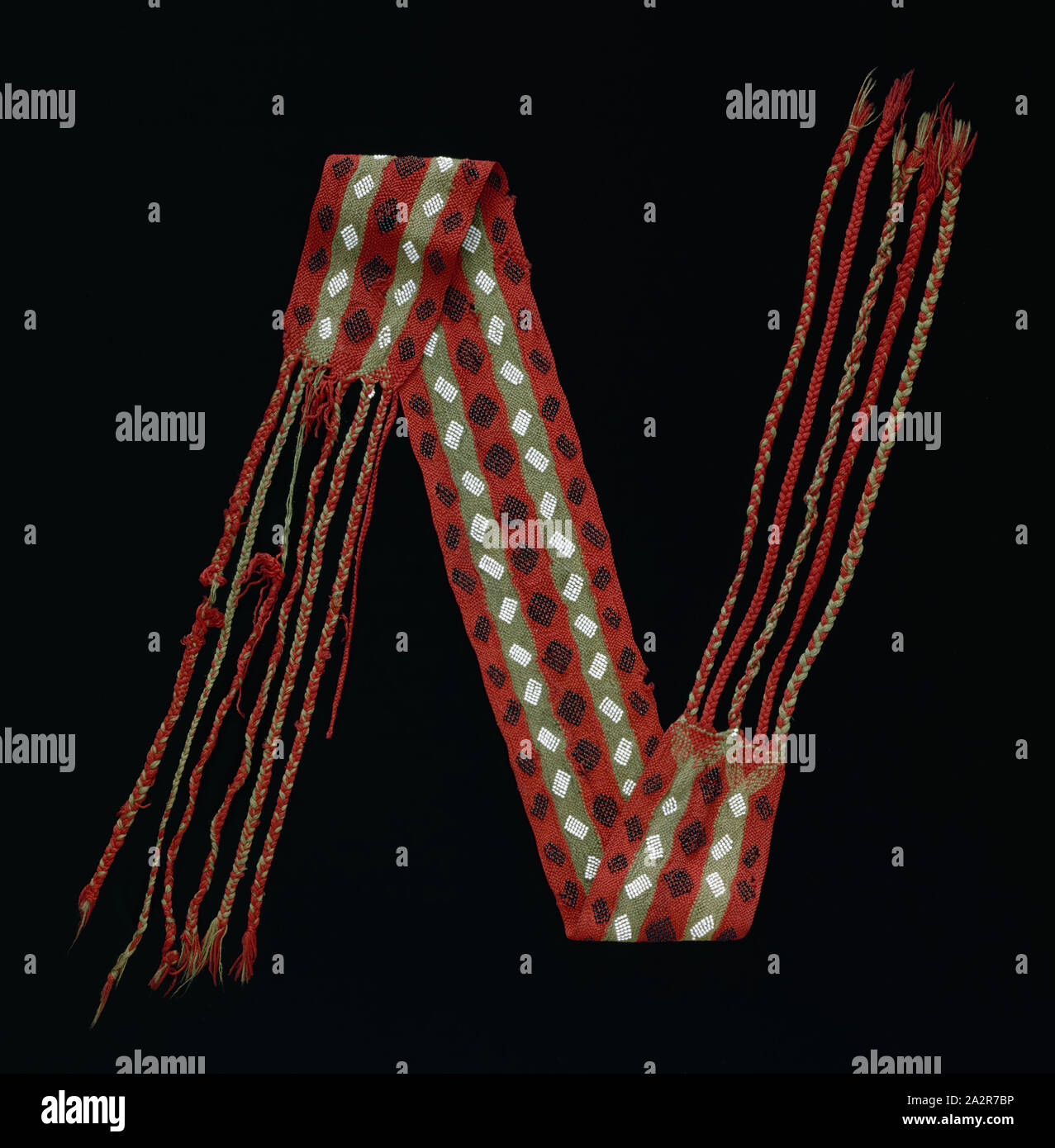 Osage, Native American, Sash, ca. 1865, wool yarn and glass beads ...