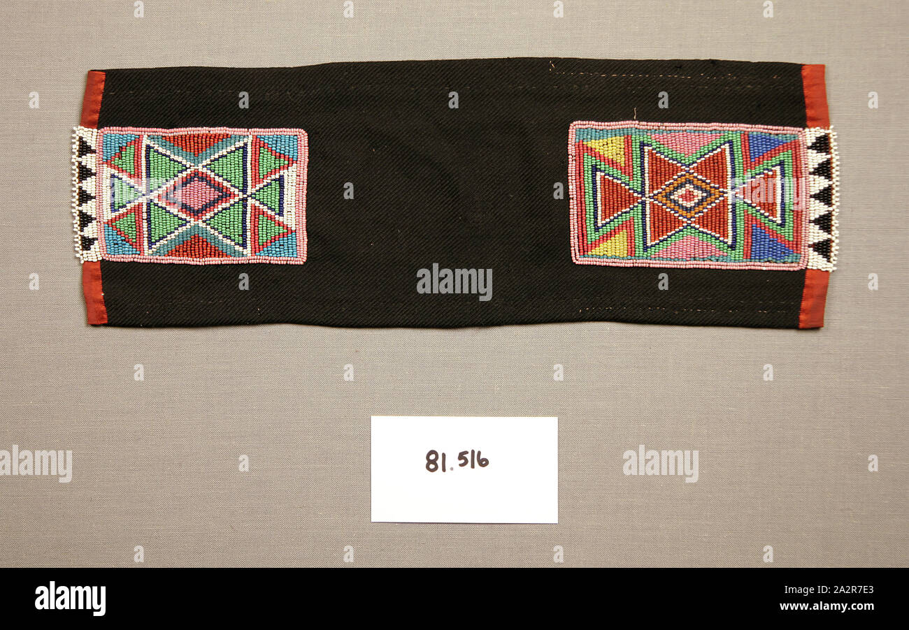 Iowa, Native American, Hair Wrapper, ca. 1890, twill, satin, ribbon ...