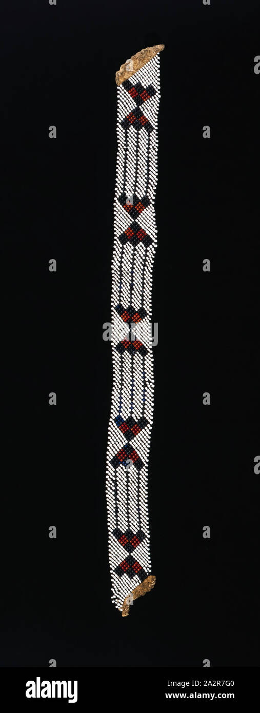 Osage, Native American, Choker Necklace, ca. 1890, beads and leather ...
